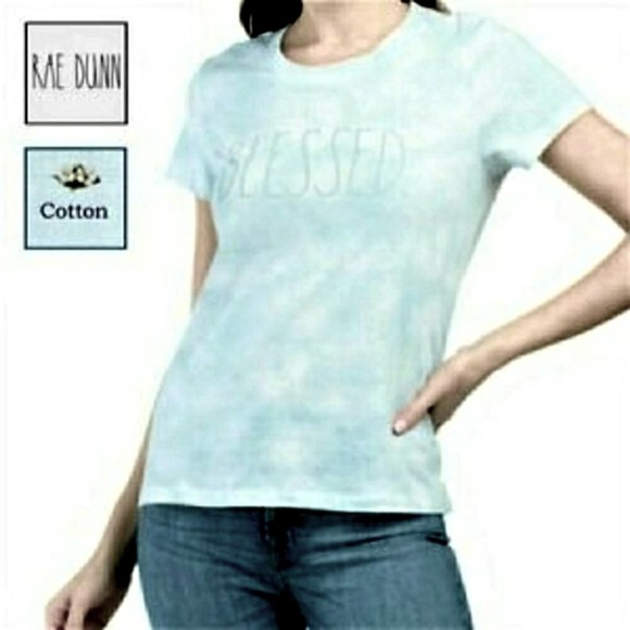 Rae Dunn | Tops | Rae Dunn Blue Tie Dye Blessed Tshirt 2x | Poshmark